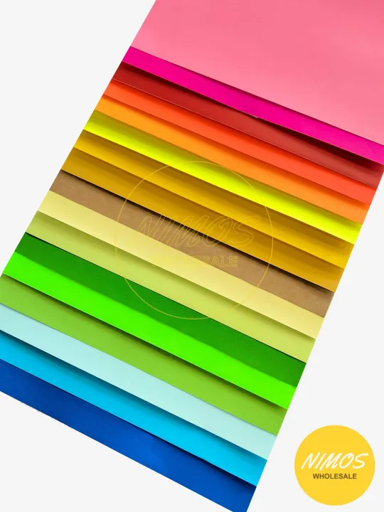 A4 Sticker Fluorescent Color Paper Kertas Warna Shinning 10/100keping ...