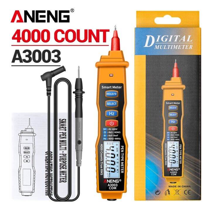 Digital Multimeter Pen Type Meter 4000 Counts with Non Contact AC/DC ...