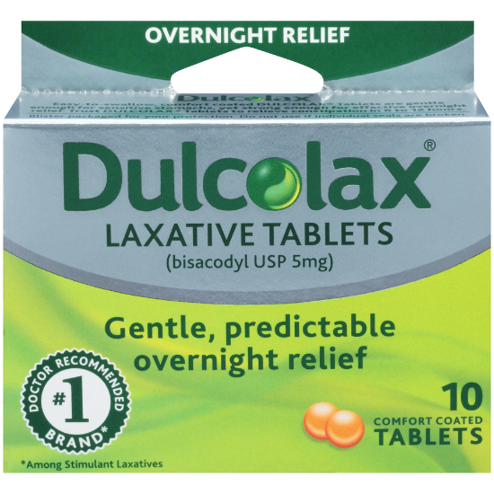 Dulcolax Bisacodyl (USP) Tablets Stimulant Laxative Overnight Relief ...