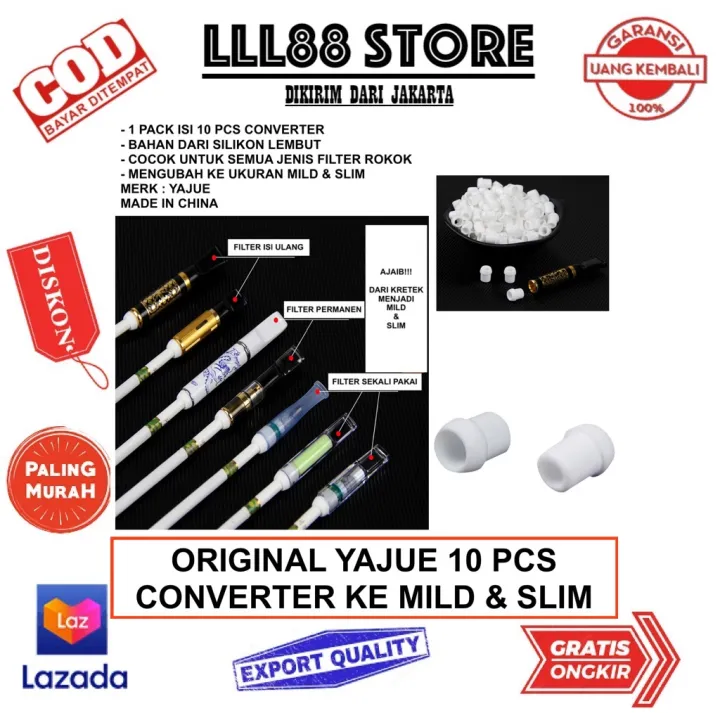 ISI 10 PCS IMPOR YAJUE CONVERTER ROKOK MILD DAN SLIM COCOK UNTUK SEMUA ...
