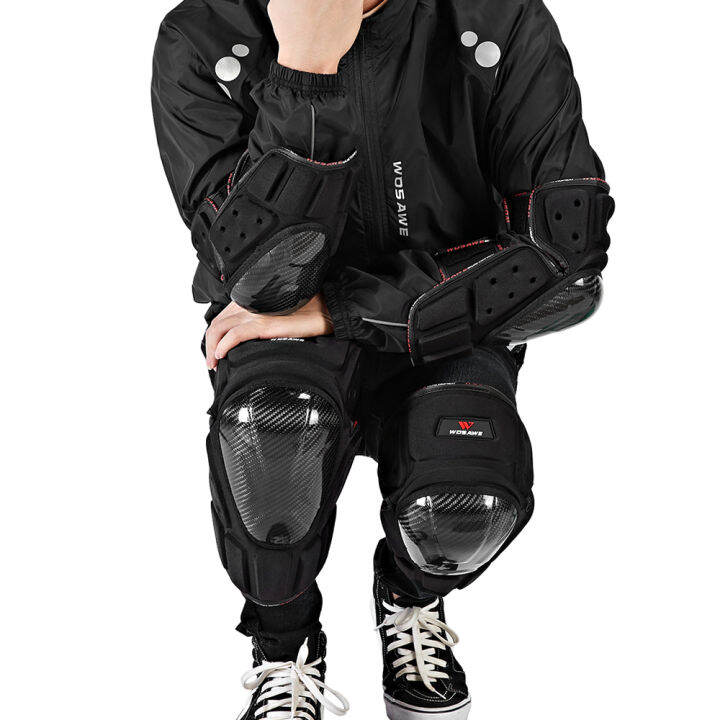 WOSAWE ML332 1คู่ผู้ใหญ่แผ่นรองเข่าที่มีความยืดหยุ่น,ที่แข็งแกร่งกีฬาแผ่นข้อศอก,มืออาชีพขี่ ...