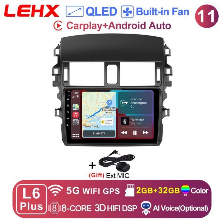 LEHX L6pro 8 Core 5G Voice 2 Din Android Auto Radio Car Multimedia For Toyota Corolla E140 E150 ...