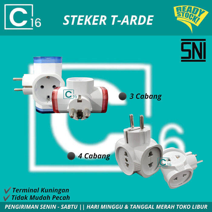 Steker T Arde 3 Cabang Colokan Listrik Stop Kontak Arde Asli Kuningan ...