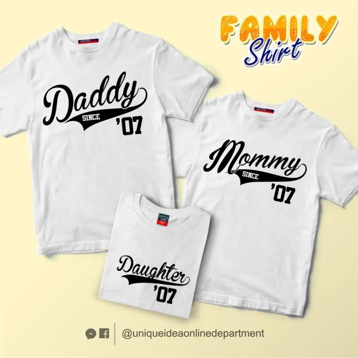 (Set of 3) Daddy Since, Mommy Since, Daughter & Son Since Family ...