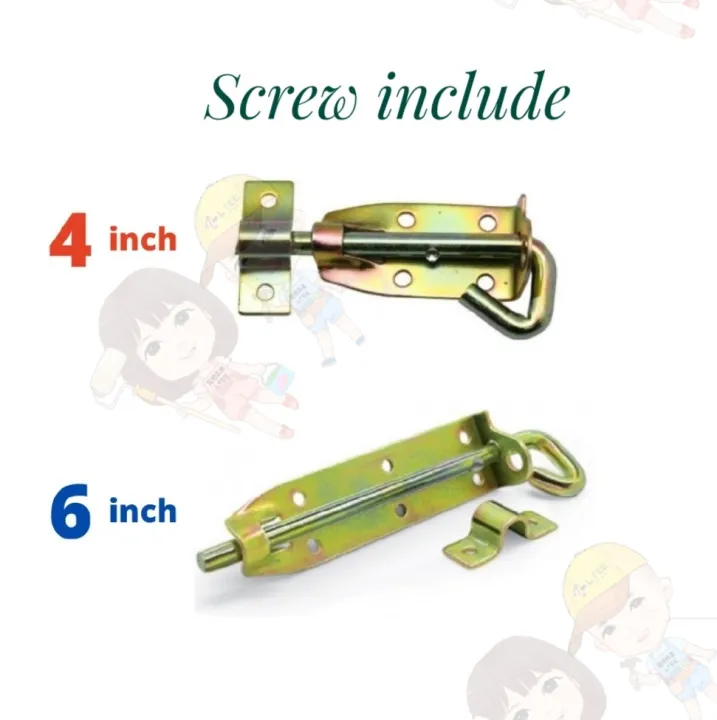 IRON TOWER BOLT Latch (4" & 6") / Selak Pintu / Rainbow Pad Bolt Latch ...