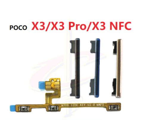 ปุ่มเปิดปิดเครื่องโค้งสำหรับ POCO X3 Pro NFC เปิดปุ่มปรับระดับเสียง ...