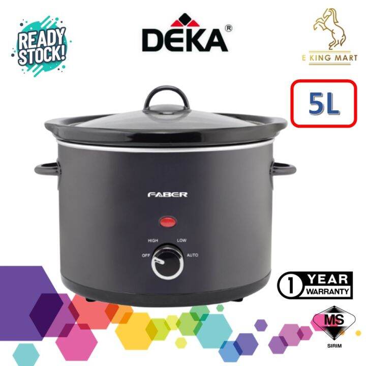 Faber Slow Cooker FSC 500BK / FSC500BK 5 Litre Large capacity ...
