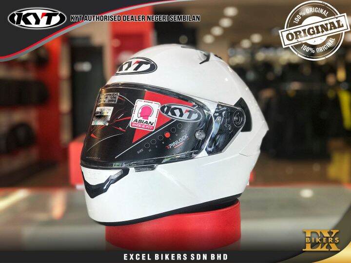 KYT HELMET NFR WHITE/KYT FULL FACE HELMET/MODULAR HELMET / KYT NFR/KYT ...