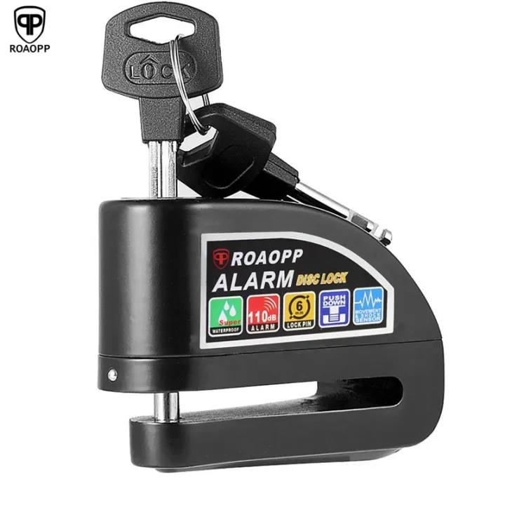ROAOPP Motorcycle Alarm Lock Motorbike Anti-theft Alarm Wheel Disc ...