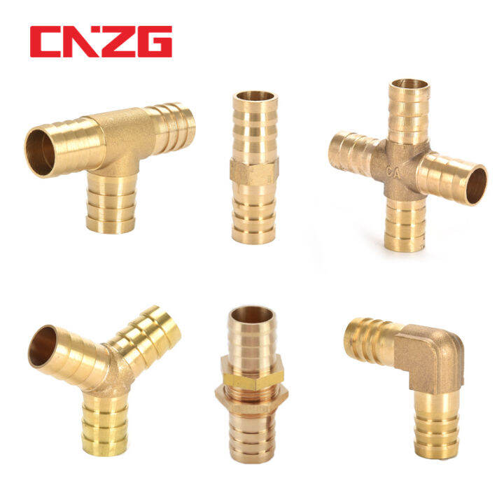 Brass Adaptor T Y Shape Connector Barb Hose Fitting Tee 3 2 Way Tube ...