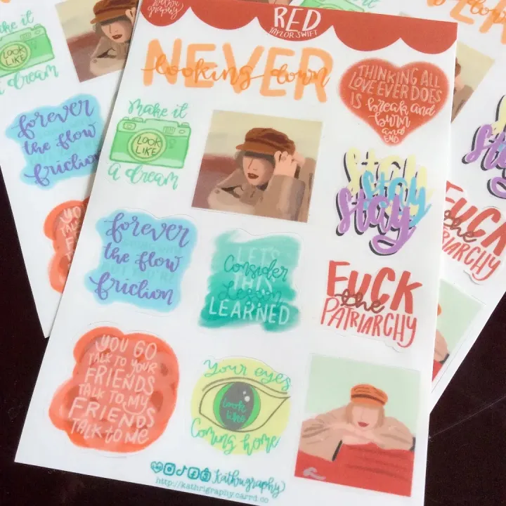 Taylor Swift Red Taylor's Version Sticker pack, Red era, Taylor Swift ...