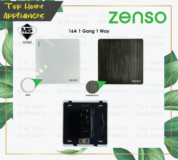 (SIRIM) ZENSO GRANDE SOCKETS & SWITCHES / HAIRLINE BLACK / WHITE / 16A ...