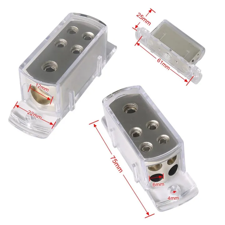 4-Way Audio Power/Ground Cable Splitter Distribution Block Ground Distributor Connecting Block ...