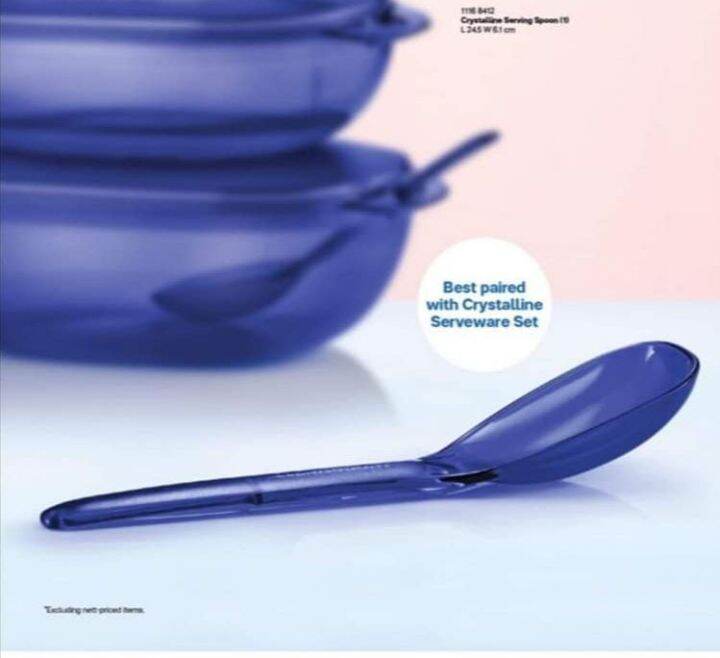 Tupperware Crystalline Serving Spoon Blue (1)pc / | Lazada