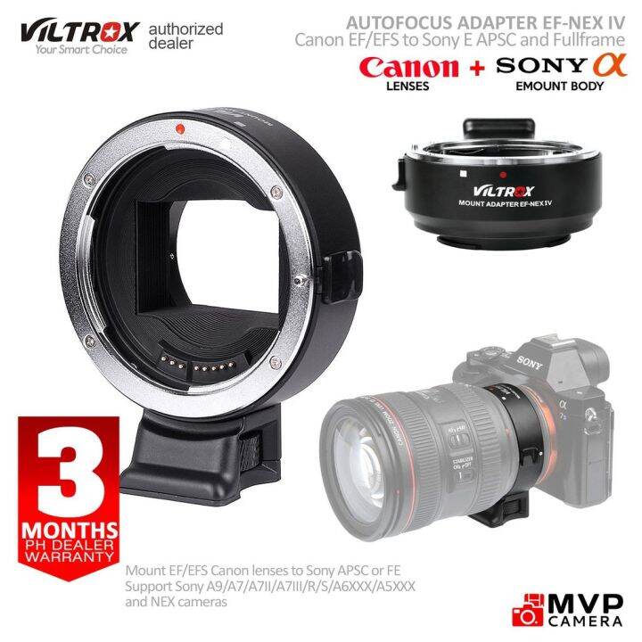 VILTROX EF-NEX IV EF-NEXIV Autofocus AF Adapter for EF EFS to Sony FE E-mount Emount MVP CAMERA ...
