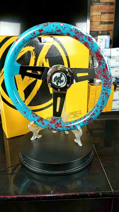 Blue Wave Chrome Spoke Ballfix by Elevo Steering Wheel 13 inch Made in ...