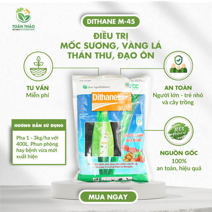 Thuốc trừ bệnh Dithane M-45 điều trị mốc sương, vàng lá, thán thư, đạo ...