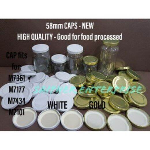 10 or 20pcs CAPS- 58mm for Food Processed Containers with free plastic ...