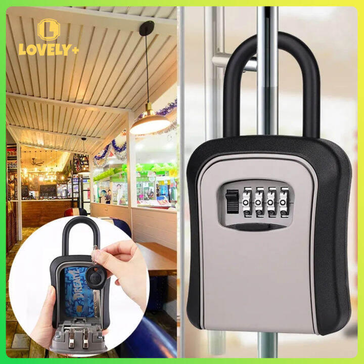 Large Capacity Key Storage Box 4-Digit Combination Lock Wall Mounted ...