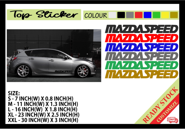 MAZDASPEED CAR STICKER MAZDA SPEED MPS MAZDA 3 6 2 RX7 RX8 ROTARY ...