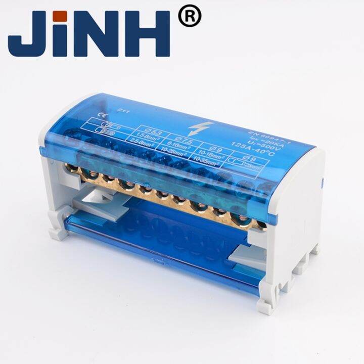 JINH JH8211 Connector Box Series Power Din Rail Distribution Terminal Block Electric Connector ...