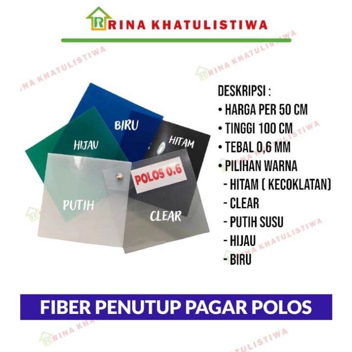 Fiber Penutup Pagar Polos 50cm Tinggi 100cm Tebal 0,6mm | Fiber Penutup ...