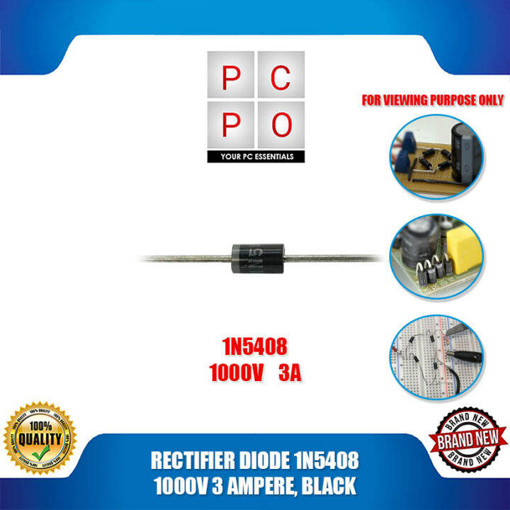 PC PO RECTIFIER DIODE 1N5408 1000V 3 AMPERE, BLACK | Lazada PH