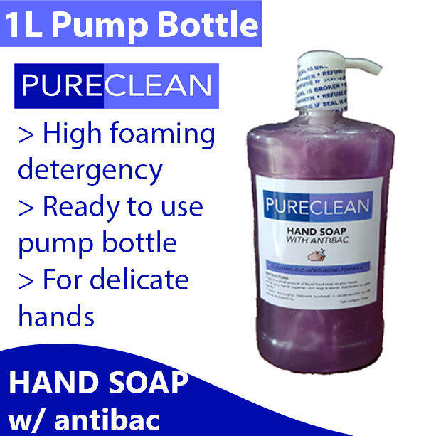 PURECLEAN Liquid Hand Soap with ANTIBAC 1 liter pump bottle - Lavender ...