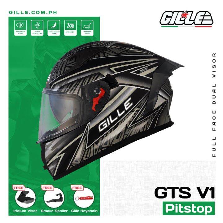 Explosive models Gille 135 GTS SERIES V1 Pitstop Full Face Dual Visor ...