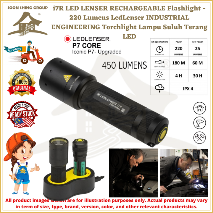 i7R LED LENSER RECHARGEABLE Flashlight- 220 Lumens Led Lenser INDUSTRIAL ENGINEERING Torchlight ...
