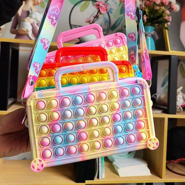 【Ready Stock】 Pop It Suitcase Simple Dimple Luggage Messenger Bag ...