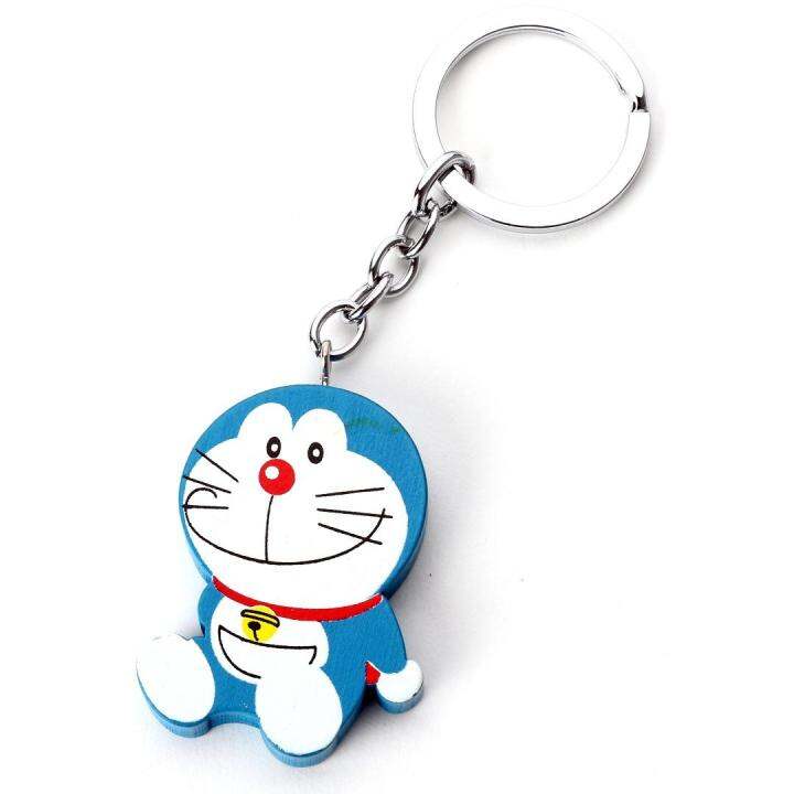 [ORIGINAL] Doraemon Wood Keychain - Blue (Sitting) (FAST SHIPPING) | Lazada