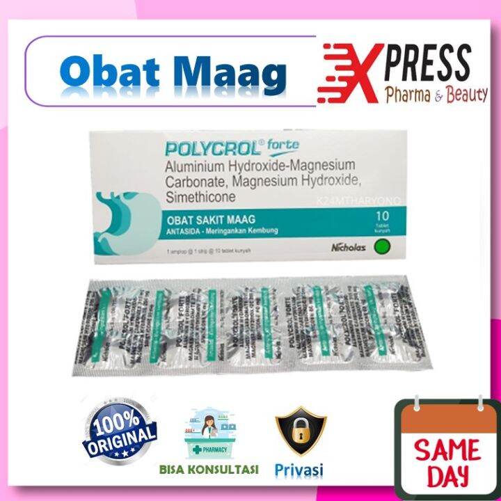 ⚡XPRESS⚡ Polycrol Forte Tablet Obat Maag gel Policrol Polikrol | Lazada ...