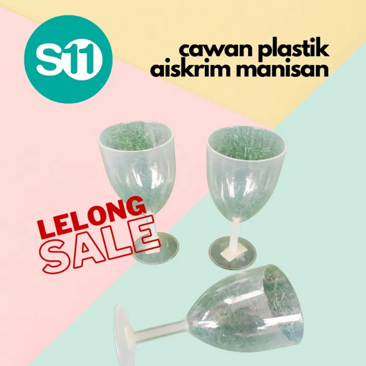 LELONG Cawan Clear Ais Krim Cawan Kaki kurus Manisan / Plastic Ice ...