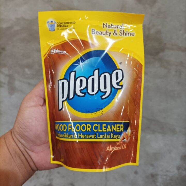 Pledge Wood Floor Cleaner With Almond Oil Pouch 400 ml | Lazada Indonesia