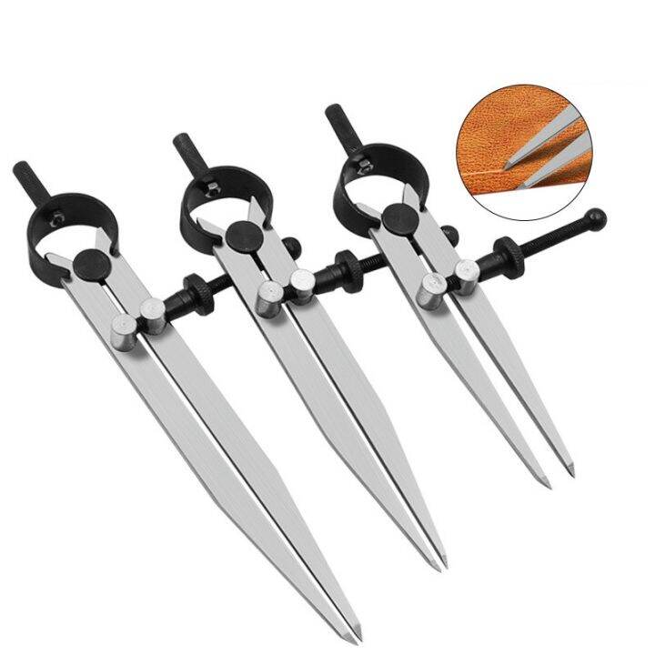 Adjustable Leather Compass Lockable Carbon Steel Divider Wing Creaser ...