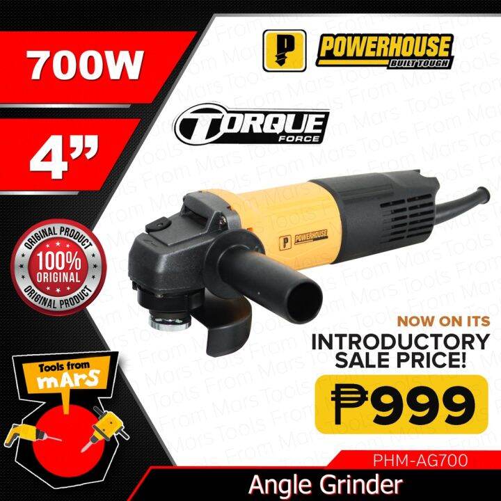 POWERHOUSE USA Angle Grinder Torque Force Motor 700W 4" PHM-AG700 ...