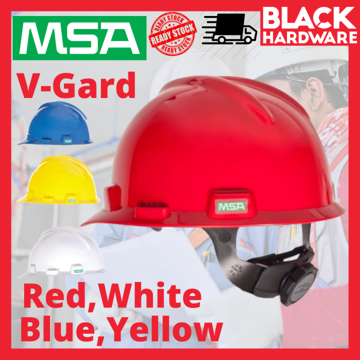 Black Hardware MSA V-Gard Topi Keselamatan Safety Protective PPE Impact ...
