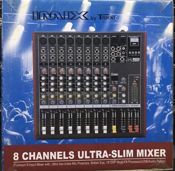 IMIX by TRIDENT 8 CHANNELS ULTRA-SLIM MIXER | Lazada PH