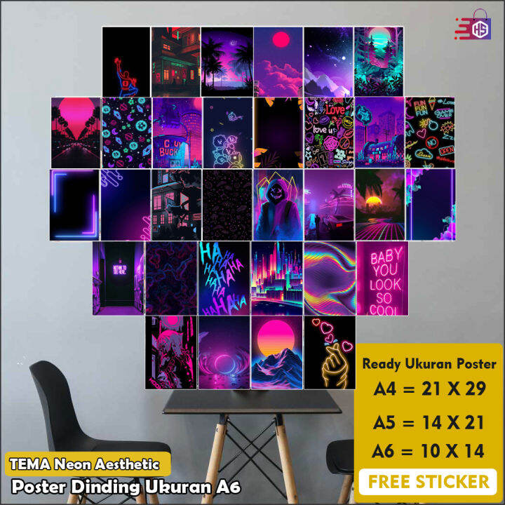 Poster Dinding Kamar Tema Neon Aesthetic / Poster Kamar Neon Aesthetic ...