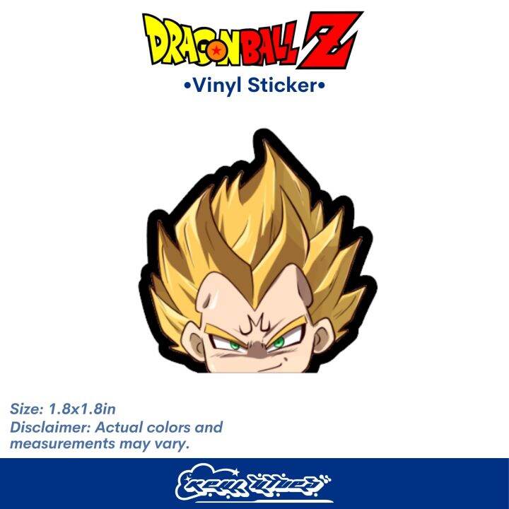 Vegeta Super Saiyan Yellow Dragon Ball Z Sticker Anime Vinyl Peeker ...