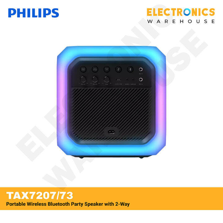 Philips TAX7207/73 Portable Wireless Bluetooth Party Speaker with 2-Way ...