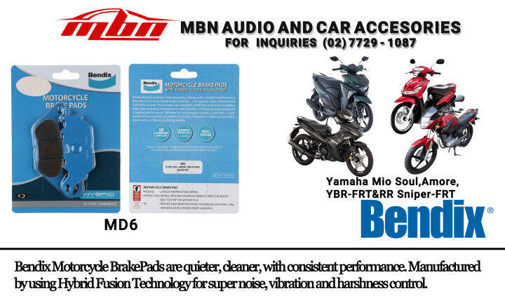 Bendix Motorcycle Brake Pads For Kawasaki 125 / Honda Air blade/click ...