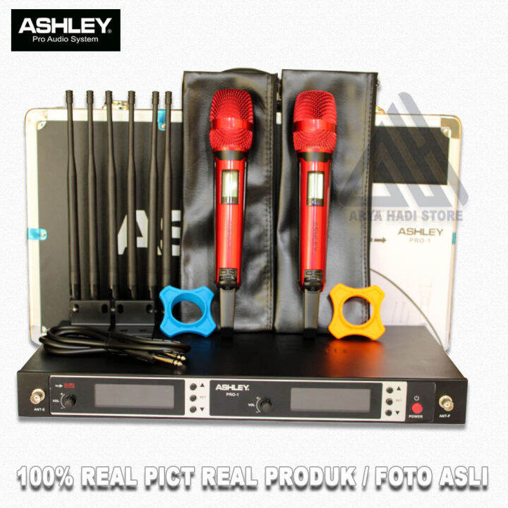 MIC WIRELESS ASHLEY PRO-1/ PRO1/PRO 1 MIC WERLESS VOCAL SET 2 HANDHELD ...