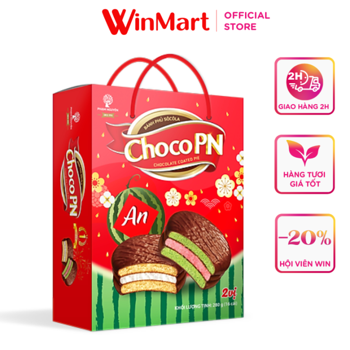 [Siêu thị WinMart] -Bánh phủ sôcôla 2 vị AN – Choco PN 280 (280g x 12 hộp) | Lazada.vn