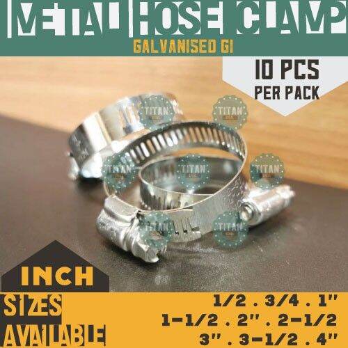 Titan Steel - 10 pcs - Hose Clamp (Galvanised GI) - Worm Type | Lazada PH