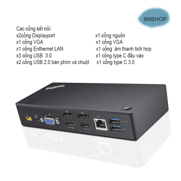 Dock Thinkpad 40A9 USB-C Station- Hub Mở Rộng Cổng Kết Nối, Xuất 2 Màn ...