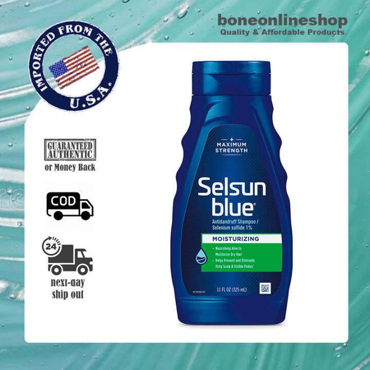 Selsun Blue Moisturizing Anti-dandruff Shampoo with Aloe, 11 fl. oz., Selenium Sulfide 1% ...