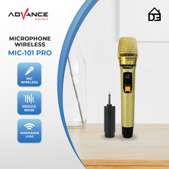 Advance Mic Wireless MIC-101 PRO / MIC101 PRO Frekuensi UHF Rechargeable Battery baterai isi ...