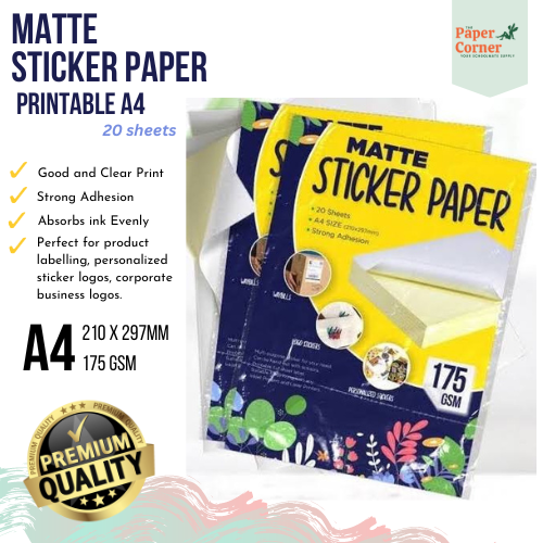 MATTE LABEL STICKER A4 20 sheets 175 GSM | Lazada PH